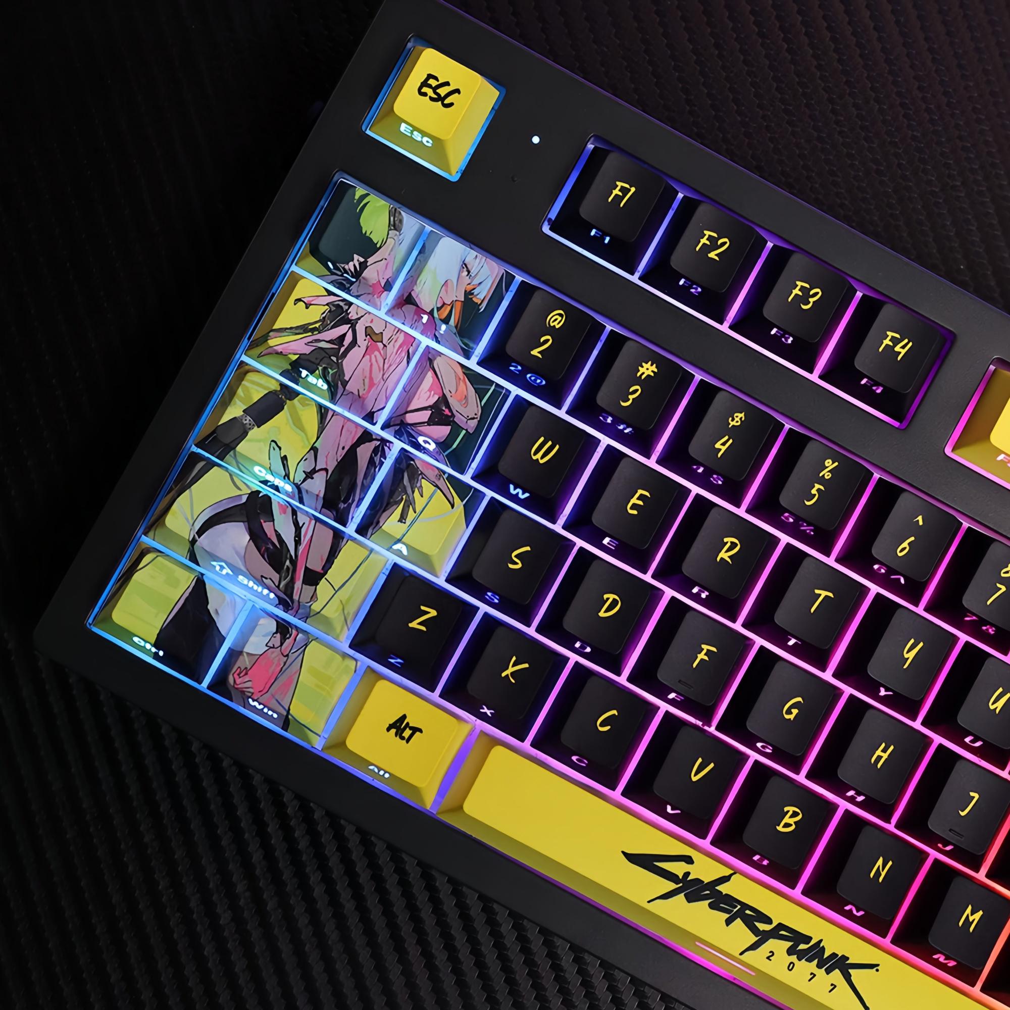 Cyberpunk&edgerunners Keycaps, Dual Legends (top + Side Print), 124 ...