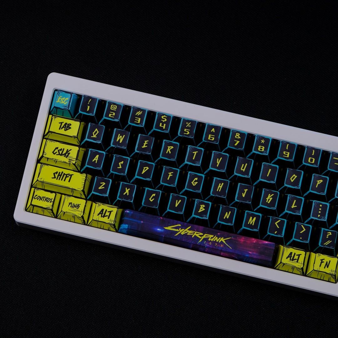 Cyberpunk Keycap Set, 148 Keys PBT Cherry Profile, 2077 Hand-drawn ...