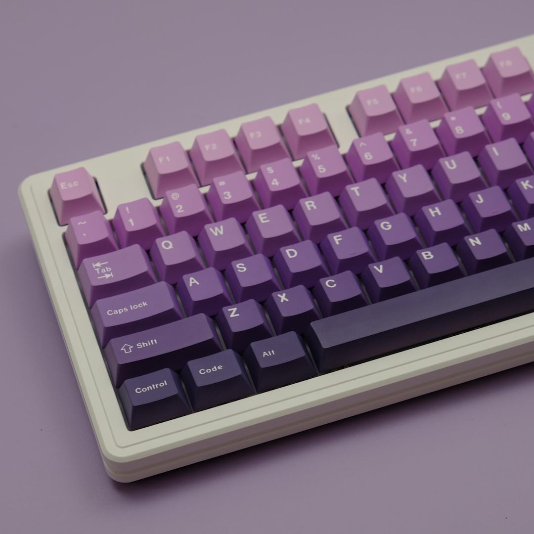 Dreamy Gradient Purple Keycap Set, 148 PBT Cherry Profile, Custom ...