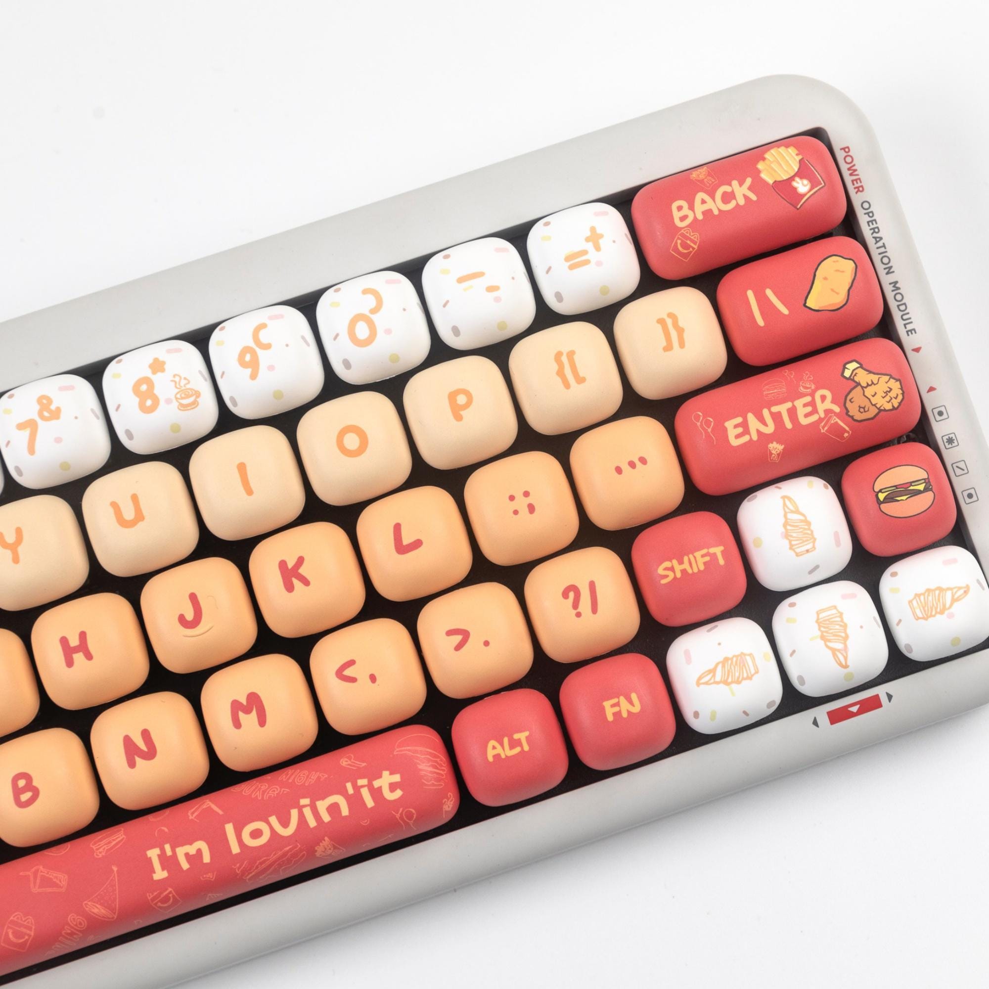 Mcdonald Burger Keycap Set, MOG 134 Keys PBT, Round Mechanical Keyboard ...