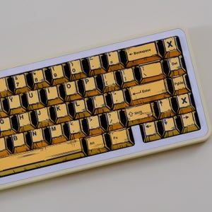 Comic Yellow Industrial Keycap Set, 148 PBT Cherry Profile, Hand-drawn ...