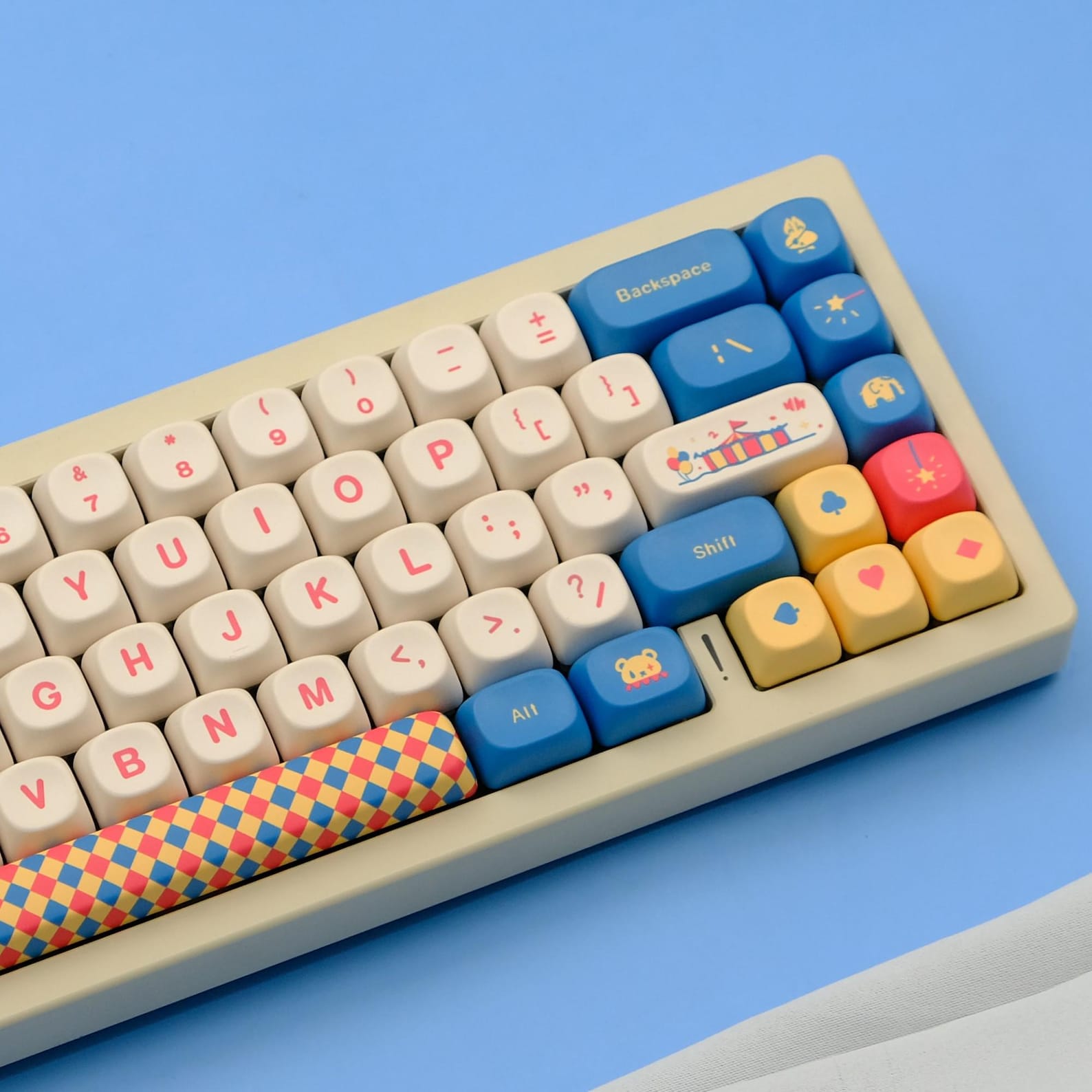 Circus Keycap Set, 126 Keys PBT GMK XOA Profile, Retro Mosaic Cute ...