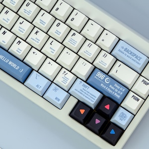 Programmer Style Keycap Set, 148 Keys PBT Cherry Profile, Mechanical ...