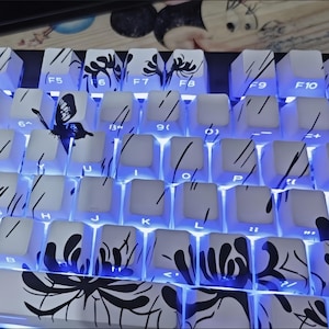 Tokyo Ghoul Keycaps Set, Kaneki Ken Theme, One-eyed Ghoul Vibes, 130 ...