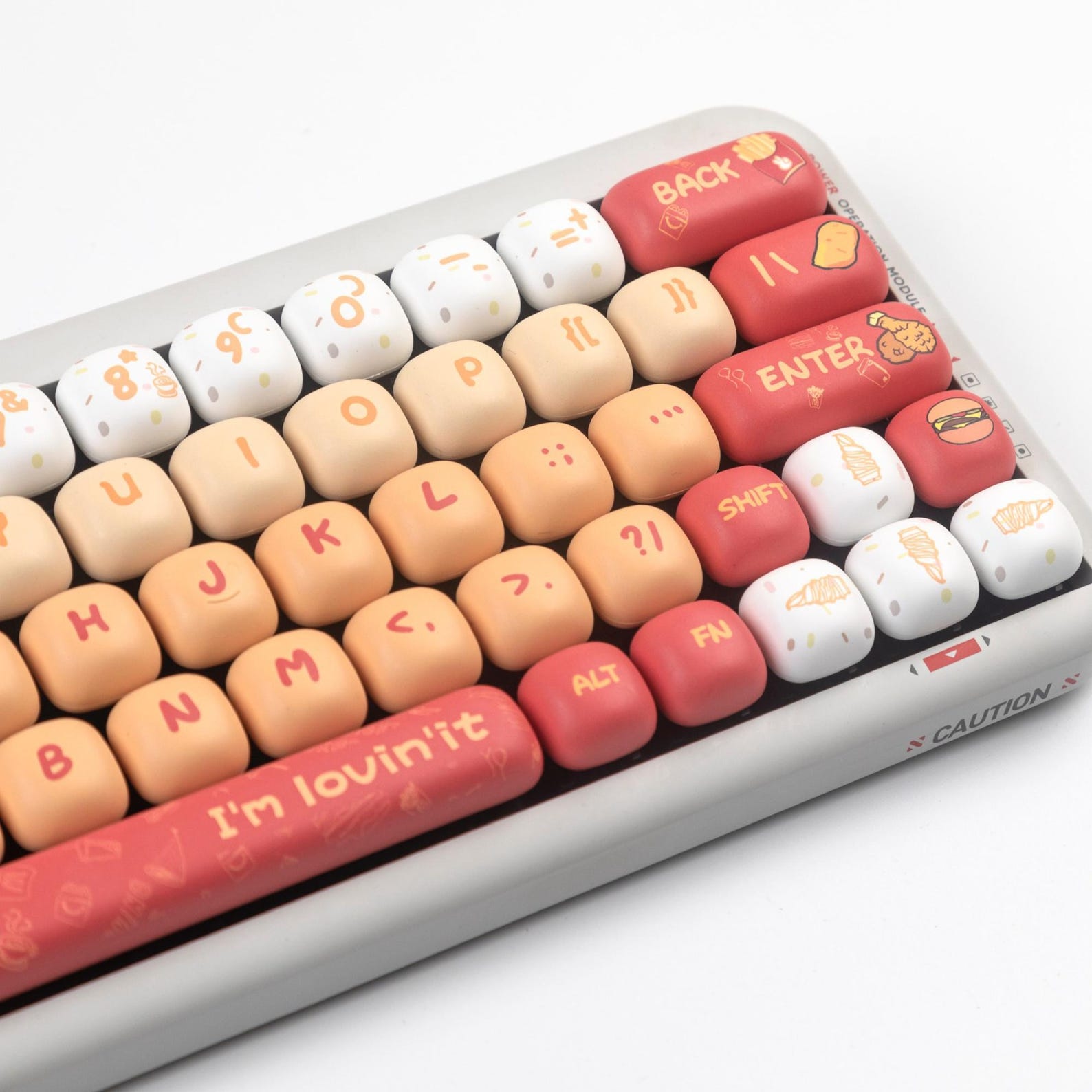 Mcdonald Burger Keycap Set, MOG 134 Keys PBT, Round Mechanical Keyboard ...