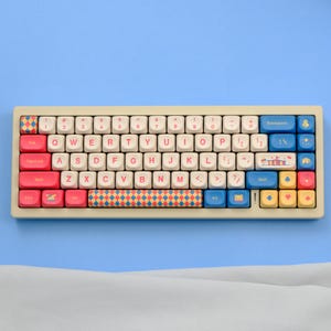 Circus Keycap Set, 126 Keys PBT GMK XOA Profile, Retro Mosaic Cute ...