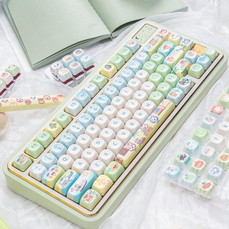 Animal Crossing Inspired Keycap Set – Cute 137 Keys PBT MOA Profile ...