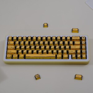 Comic Yellow Industrial Keycap Set, 148 PBT Cherry Profile, Hand-drawn ...