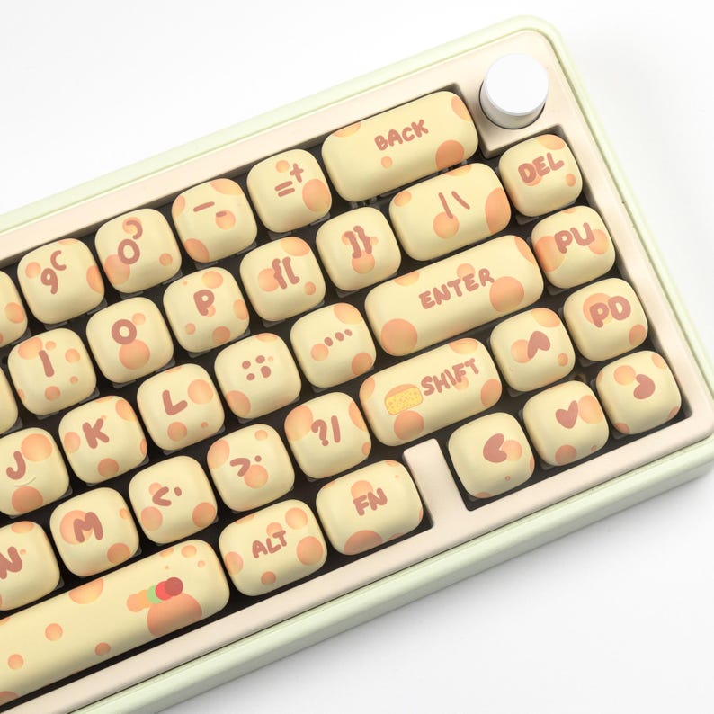 Cheese Bread Keycap Set, MOG 134 Keys PBT, Round Mechanical Keyboard ...