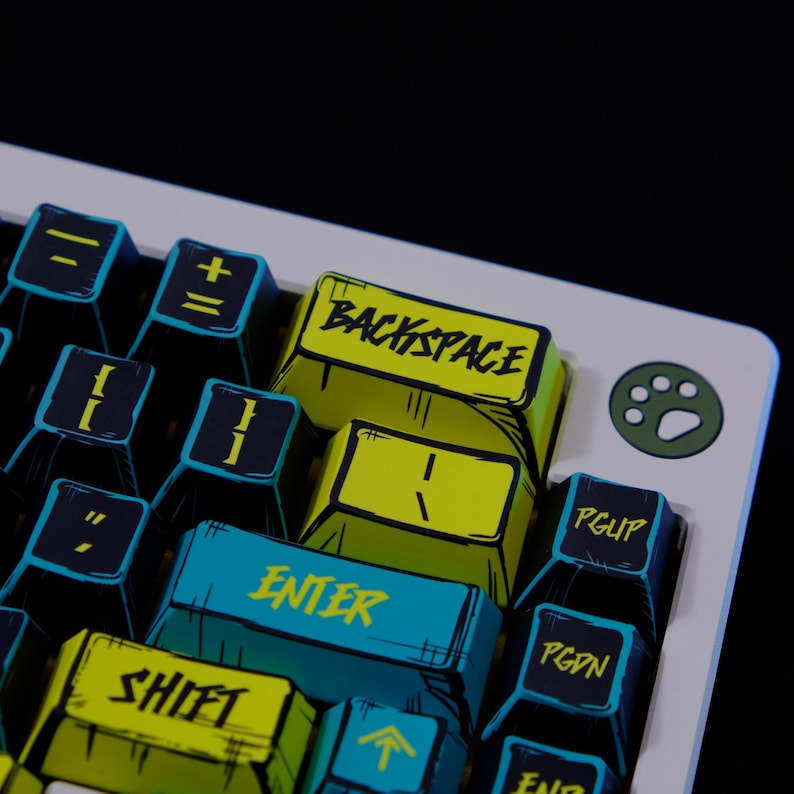 Cyberpunk Keycap Set, 148 Keys PBT Cherry Profile, 2077 Hand-drawn ...