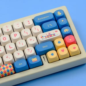 Circus Keycap Set, 126 Keys PBT GMK XOA Profile, Retro Mosaic Cute ...