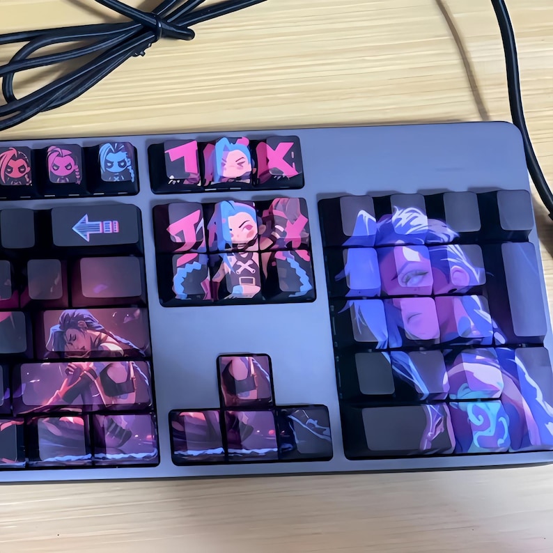 Jinx-inspired Side-printed Keycaps, PBT Cherry Profile, Compatible ...