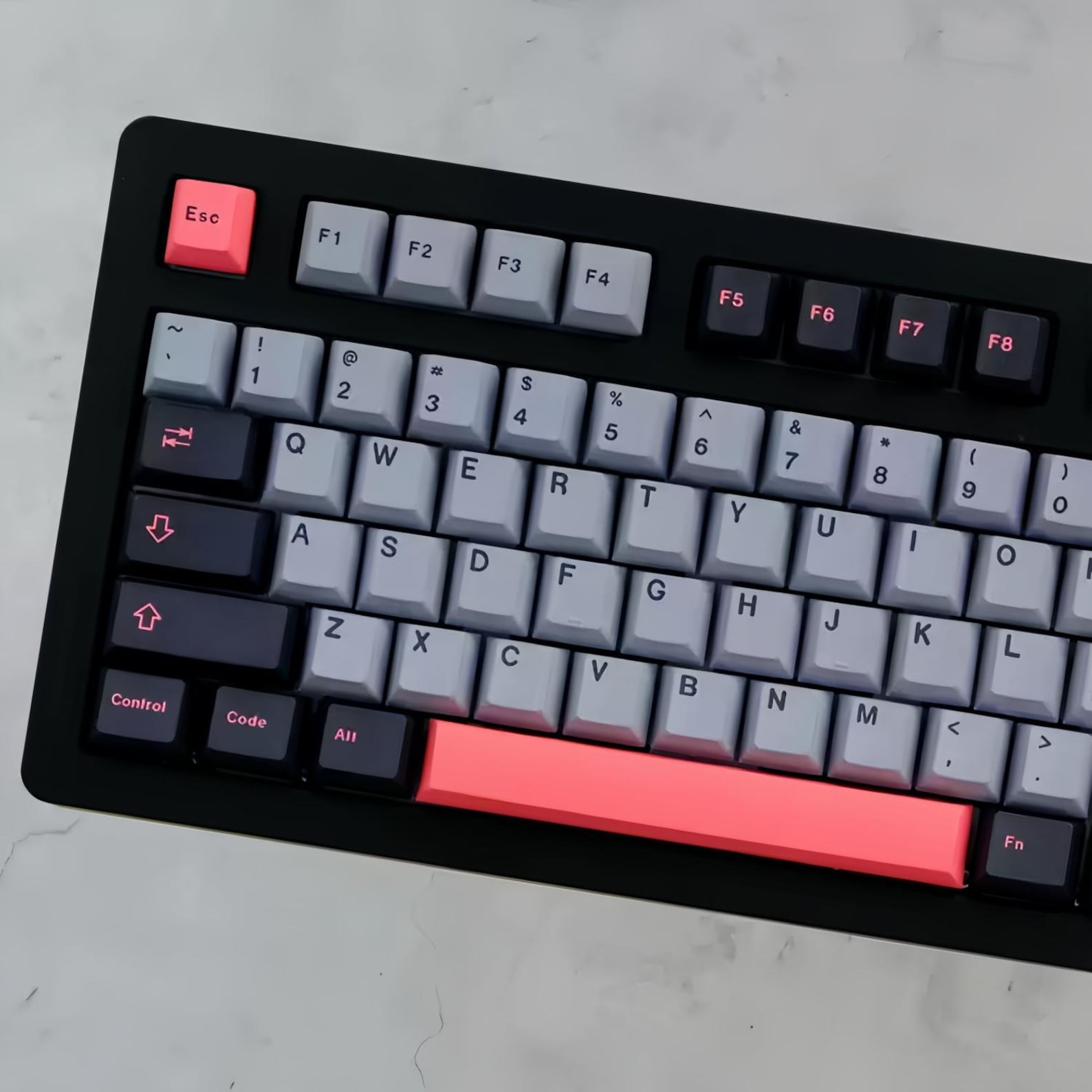 GMK 8008 Keycap Set, 127 Keys PBT Cherry Profile, Gray-pink Retro Style ...