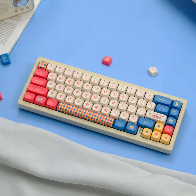 Circus Keycap Set, 126 Keys PBT GMK XOA Profile, Retro Mosaic Cute ...