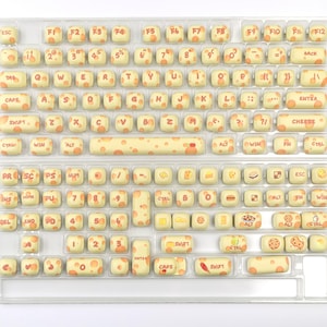 Cheese Bread Keycap Set, MOG 134 Keys PBT, Round Mechanical Keyboard ...