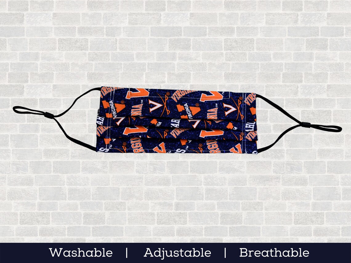 Adult UVA Cavalier Wahoos Washable Face Mask With Filter | Etsy