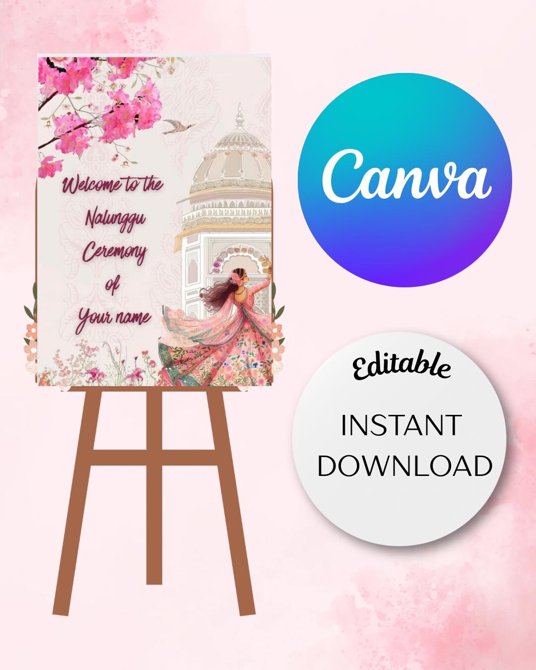 Indian Wedding Bride Template (5 Canva Templates) - Etsy