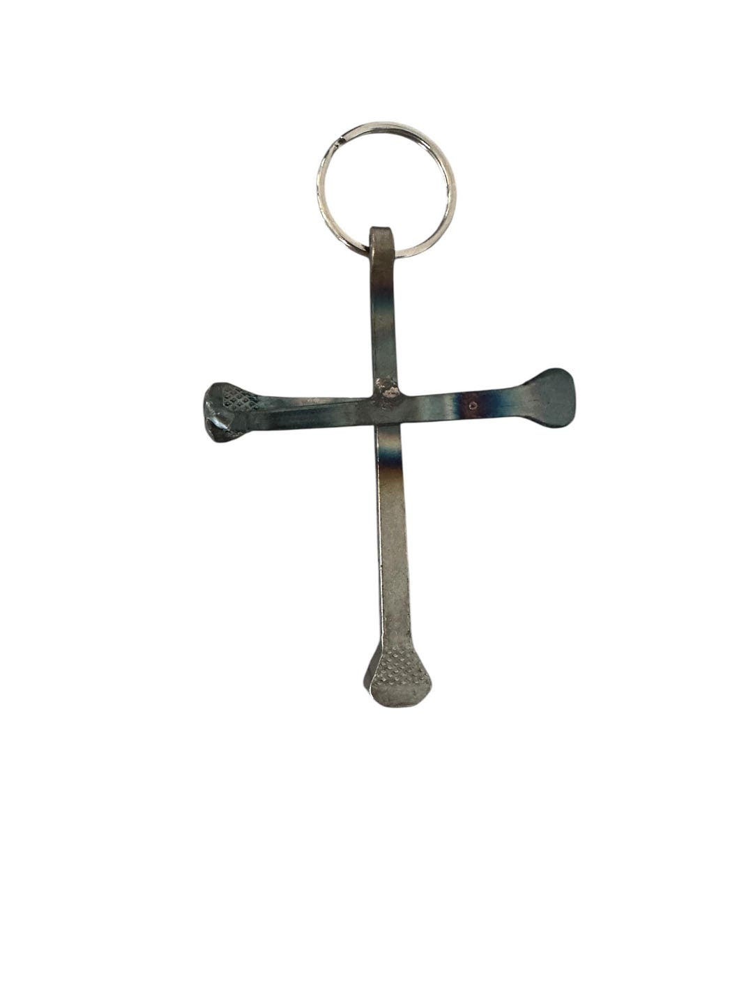 Cross Horseshoe Nail Keychain Large - Etsy