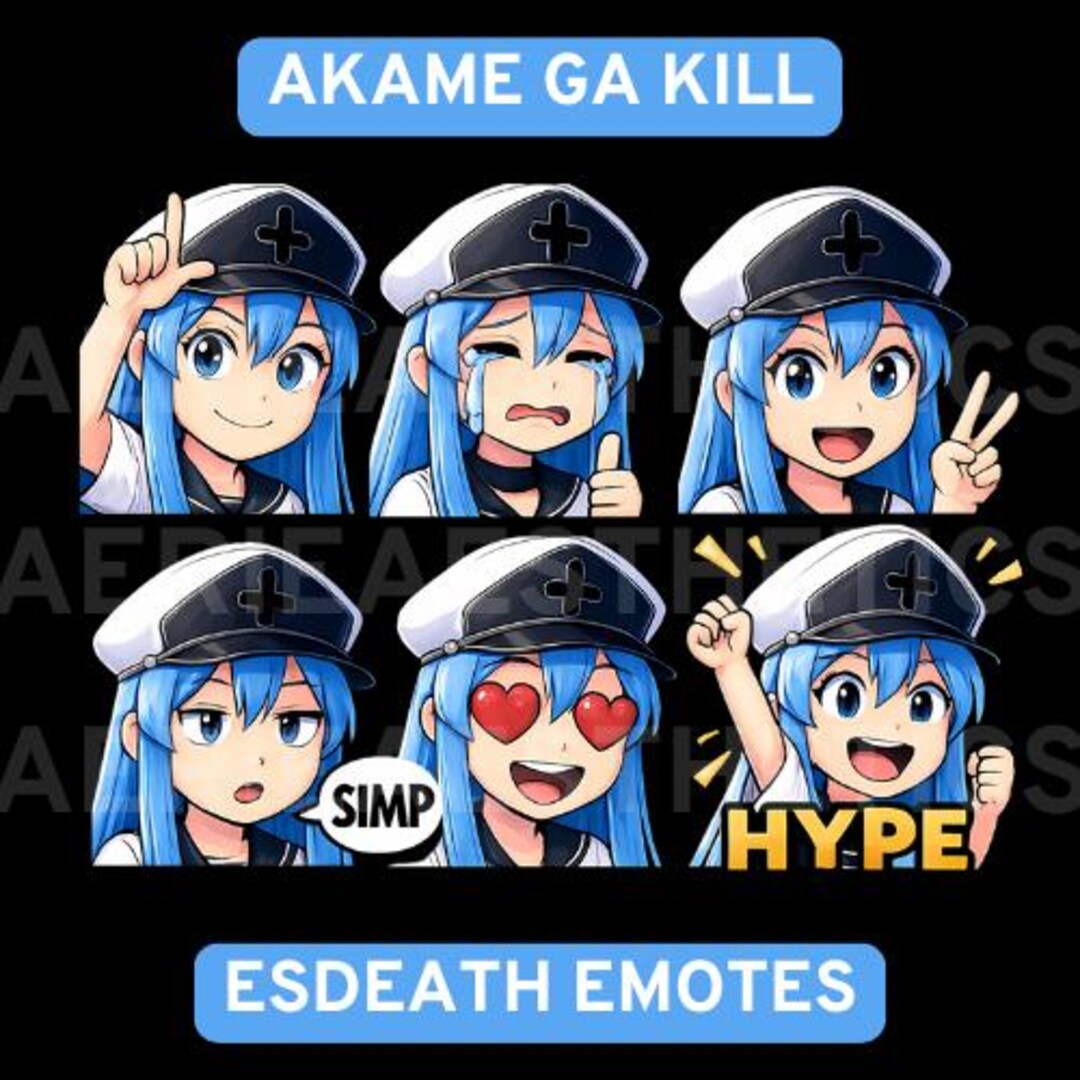 Esdeath - Akame Ga Kill - 6 Emotes Pack for Twitch or Discord - Etsy