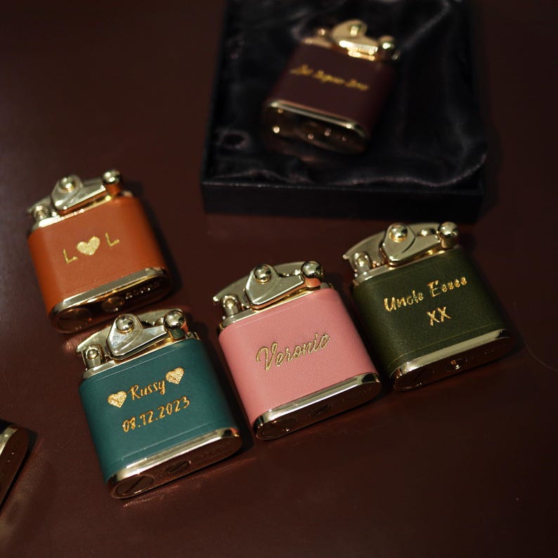 Personalized Leather Lighter | Custom Engraved Gift for Men | Groomsmen ...