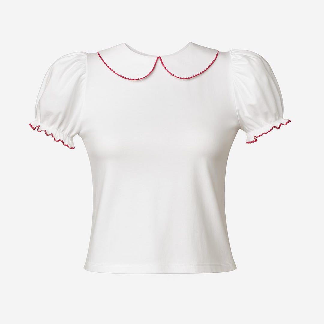 Cute Puff Sleeve Top, 100% Cotton, Girly Korean Style, Standard Size - Etsy