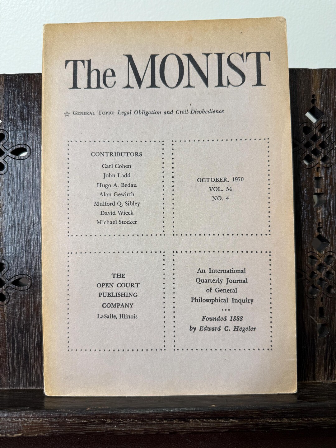 The Monist Journal (1970) – Civil Disobedience – Vintage Philosophy ...