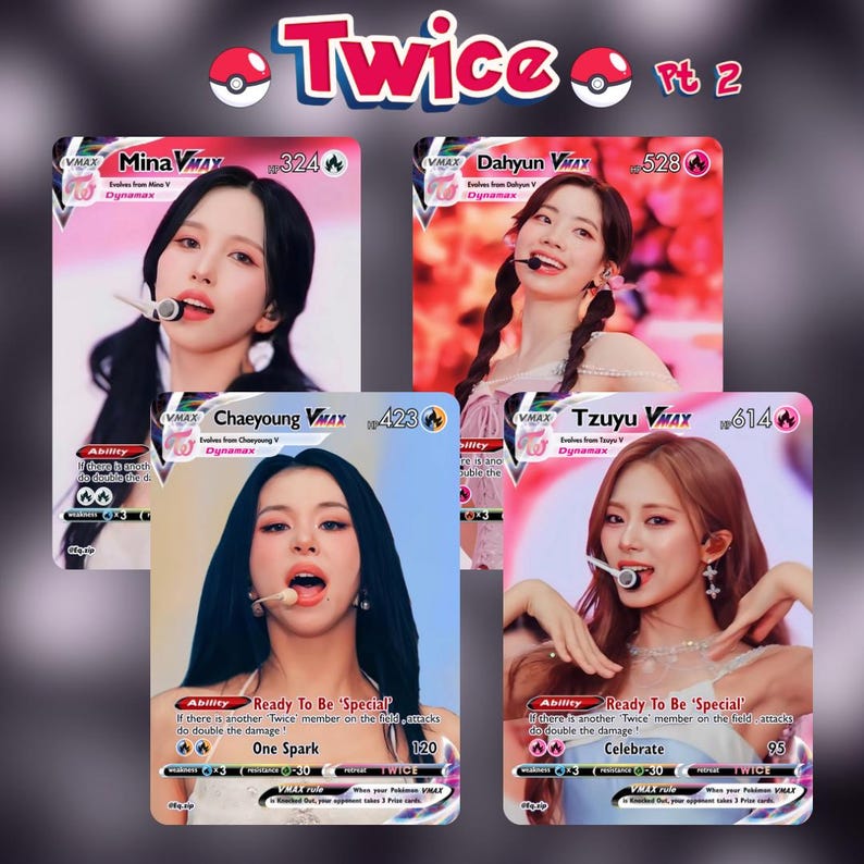 Twice “RTB Special” Vmax Pokémon Cards Kpop Photocards - Etsy