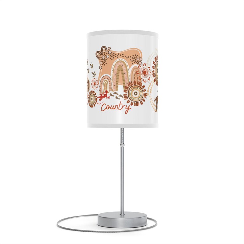 Aboriginal Design Table Lamp, Country Vibe, Native Art Decor, Bedroom ...