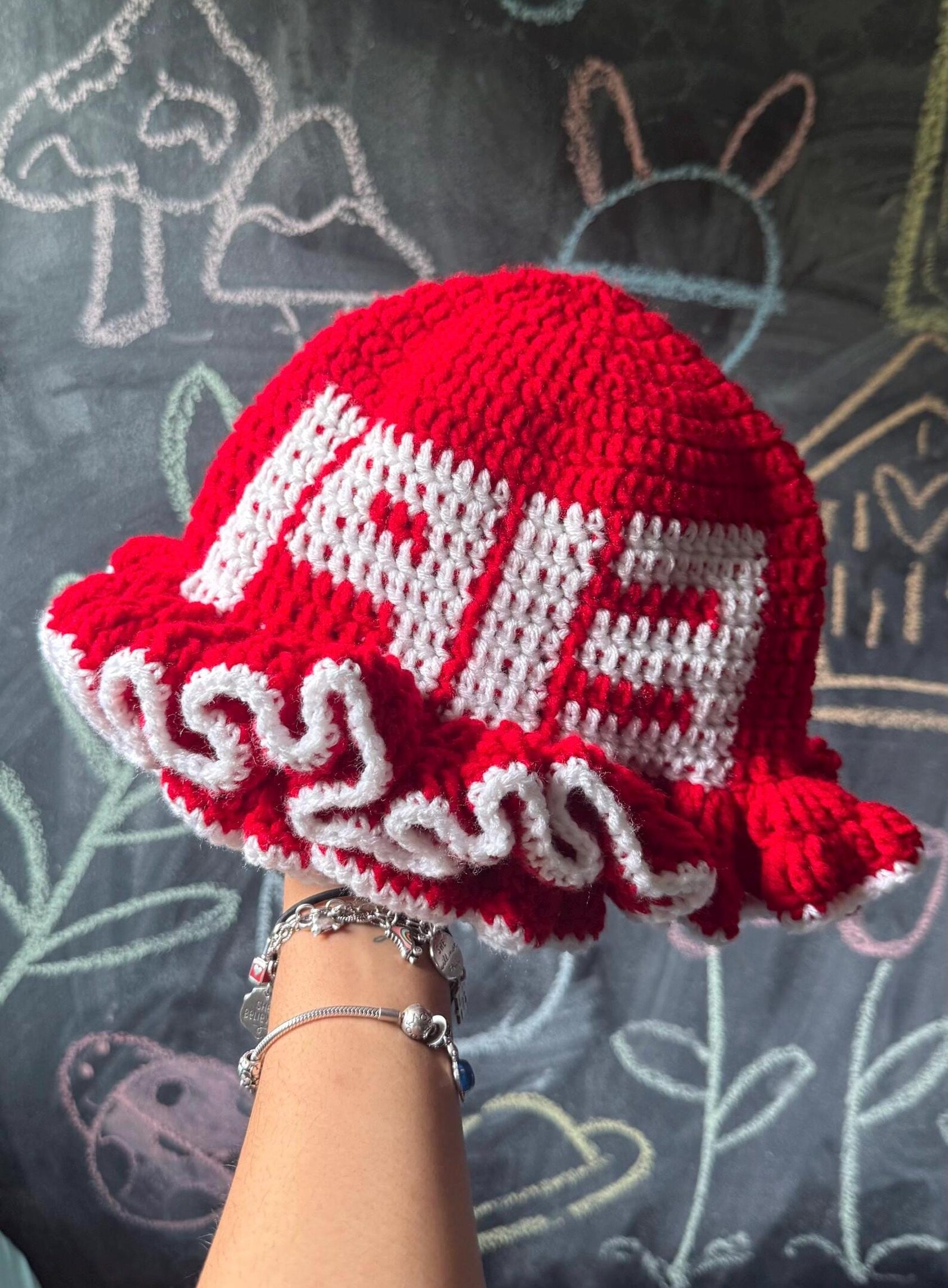 Graphic Ruffle Hat - Etsy