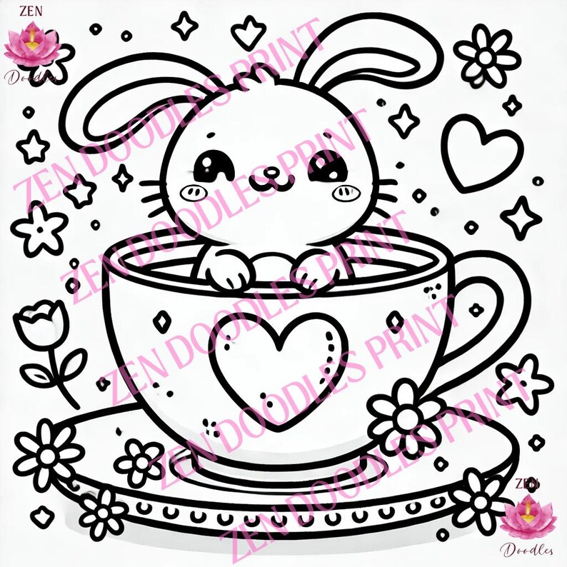 Kawaii Animal Coloring Pages | Cute Digital Coloring Sheets for All ...