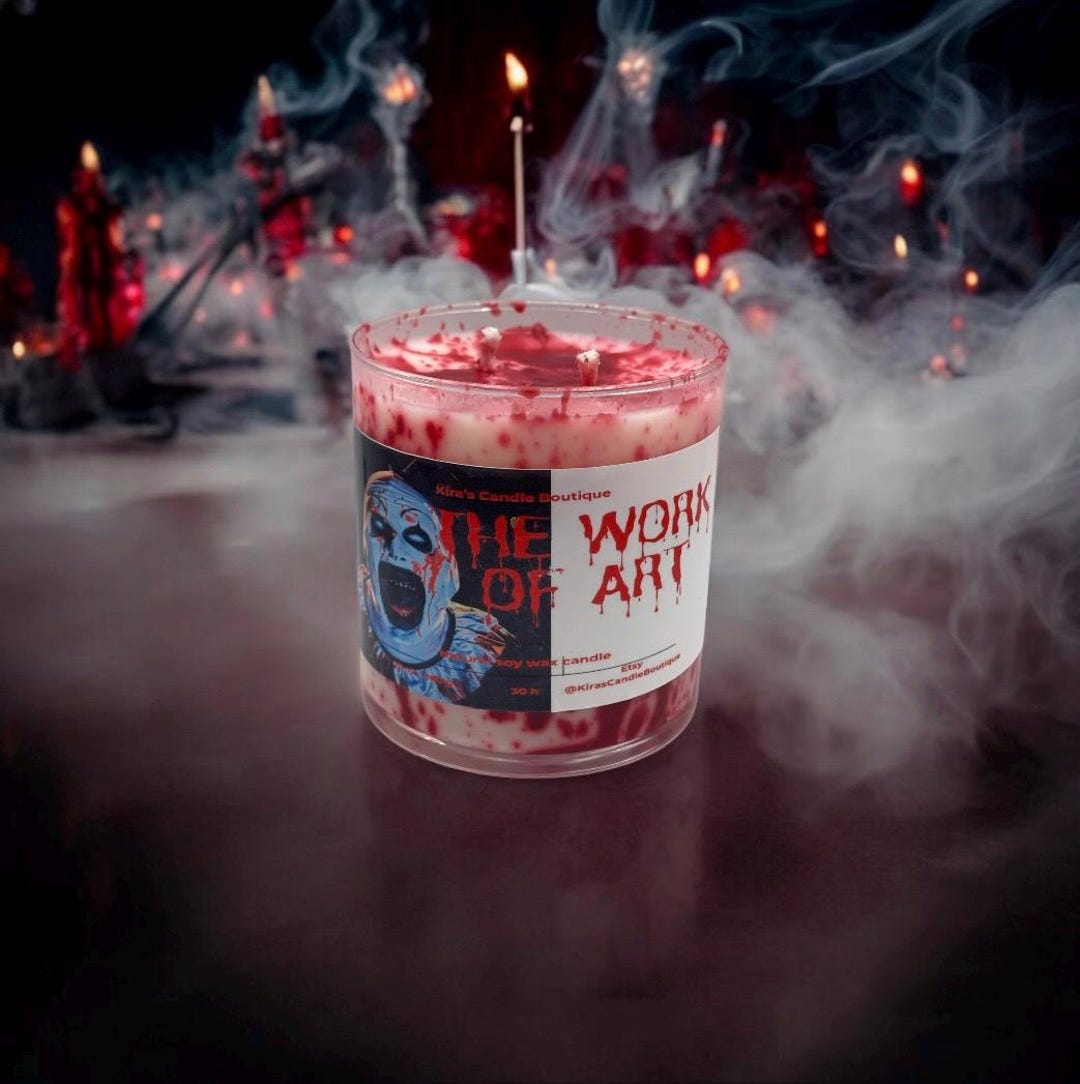 Art the Clown, Terrifier Soy Candle - 10oz Natural Soy Wax, 50 Hours ...
