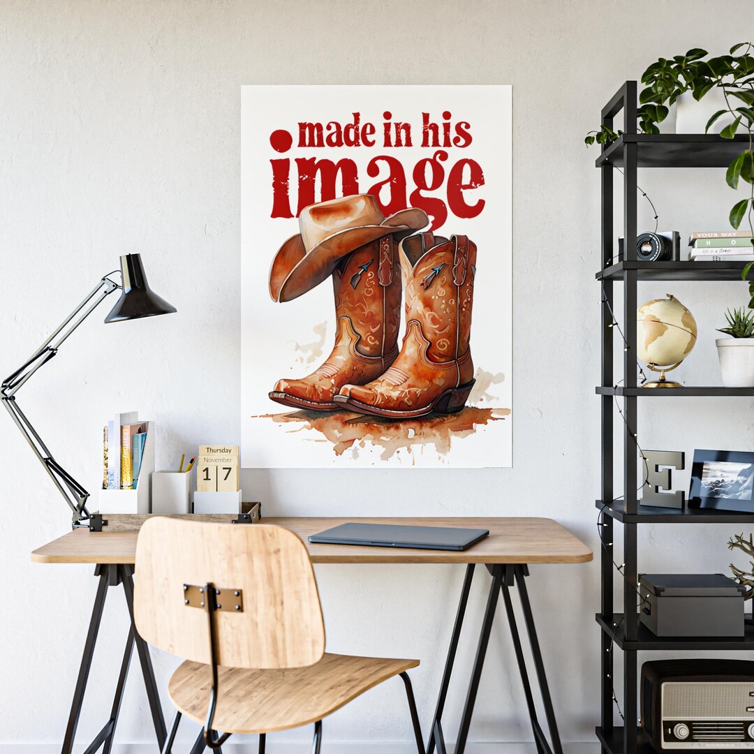 Rustic Cowboy Poster, Vintage Western Art Print, Home Decor, Gift for ...
