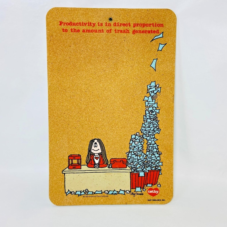 Vintage 80s Cathy Comic Strip Cartoon Collectible Cork Board Funny ...