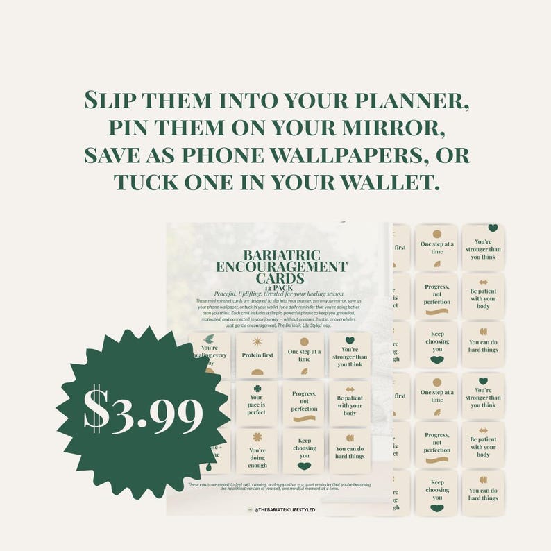 Bariatric Encouragement Cards - Etsy