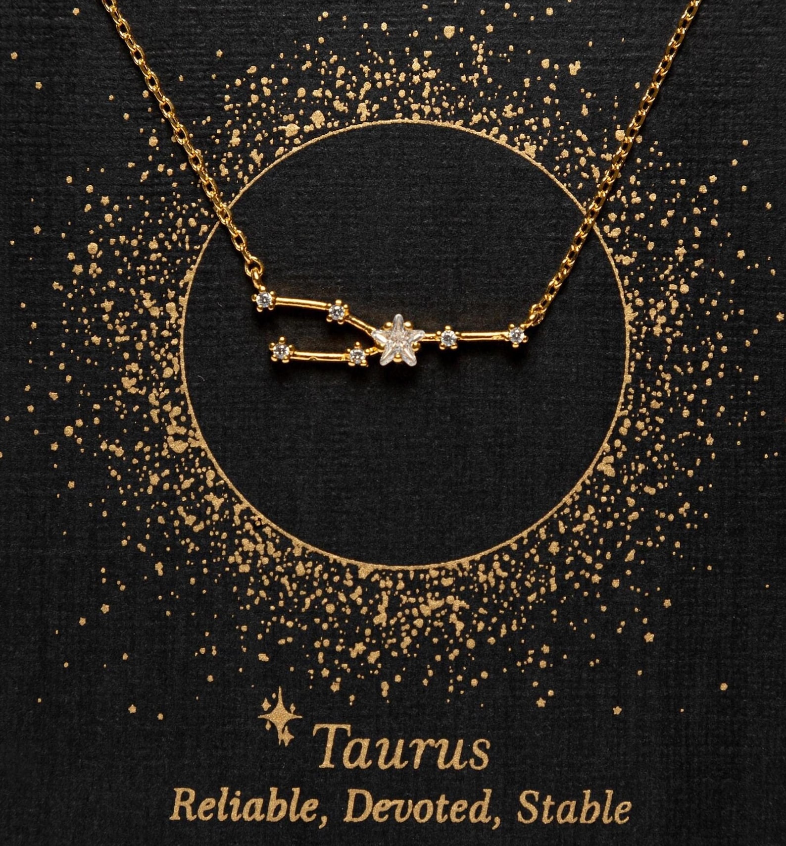 Taurus Constellation Necklace With Zircon, Celestial Jewelry, Taurus ...