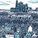 Whitby No.4 A3 Linocut Poster-print in Light and Dark Blue - Etsy