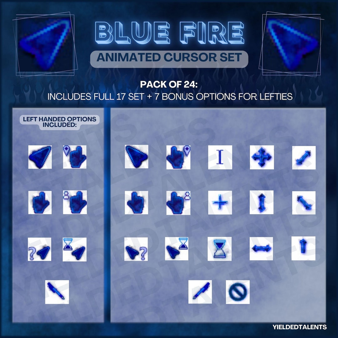 Blue Fire Theme Cursor Pack | Custom Animated Mouse Cursors for Windows ...