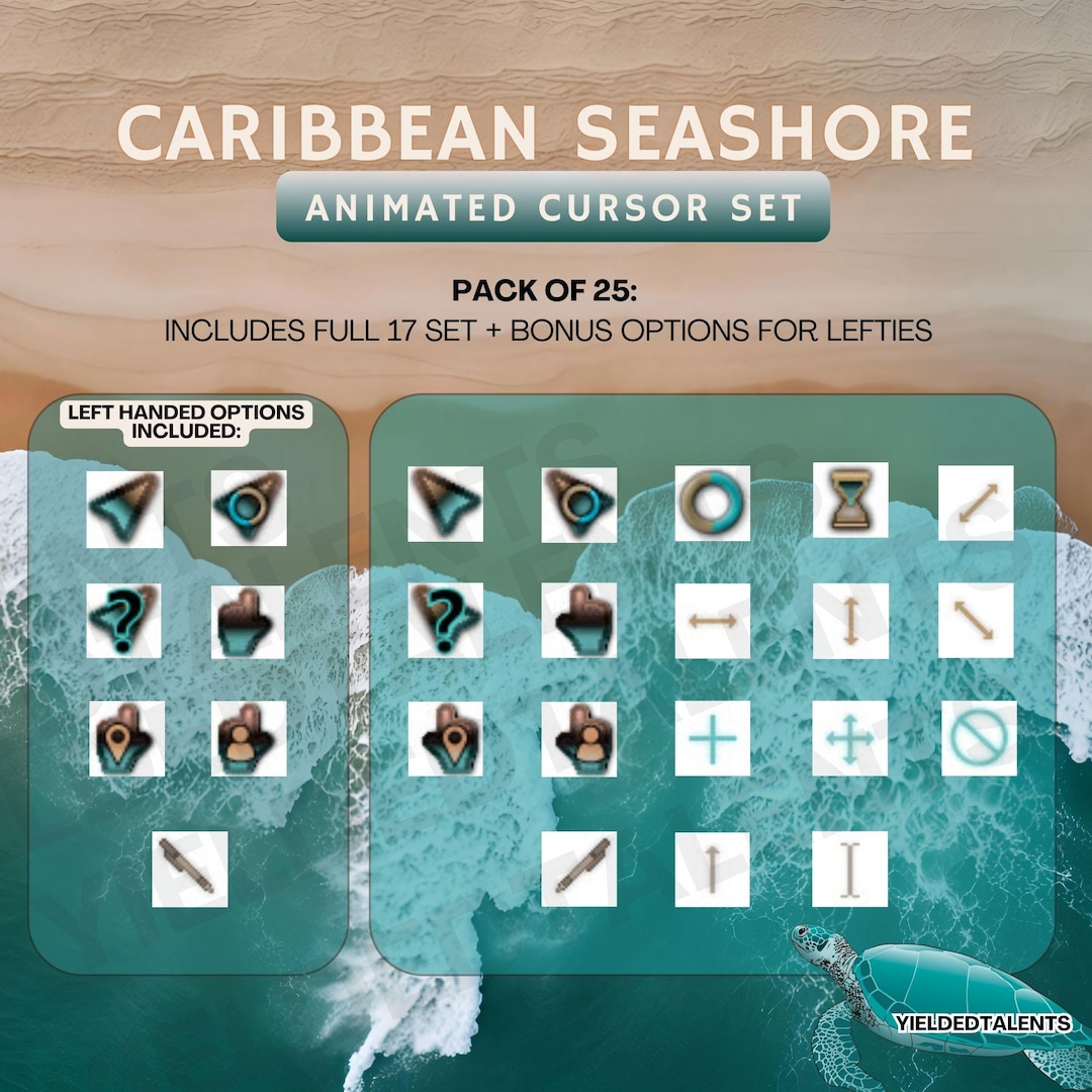 Caribbean Seashore Theme Cursor Pack | Custom Animated Mouse Cursors ...