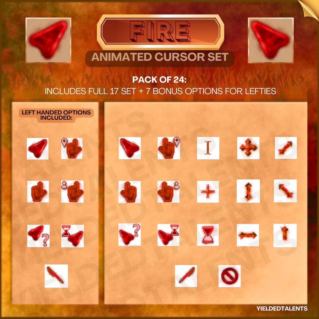Fire Theme Cursor Pack | Custom Animated Mouse Cursors for Windows PC ...