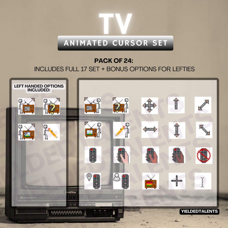 TV Theme Cursor Pack | Custom Animated Mouse Cursors for Windows PC - Full Set + Bonus Left ...