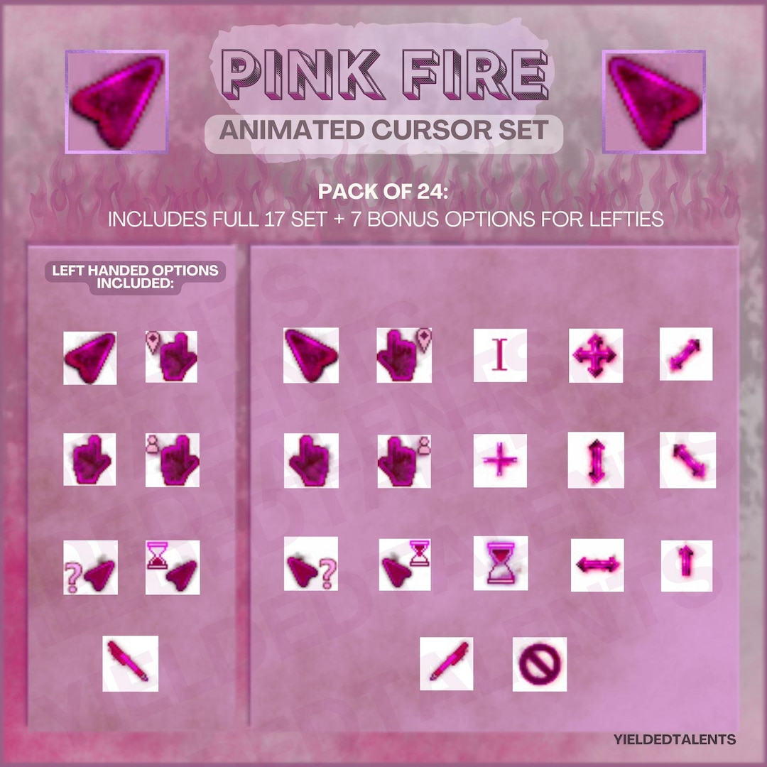 Pink Fire Theme Cursor Pack | Custom Animated Mouse Cursors for Windows ...