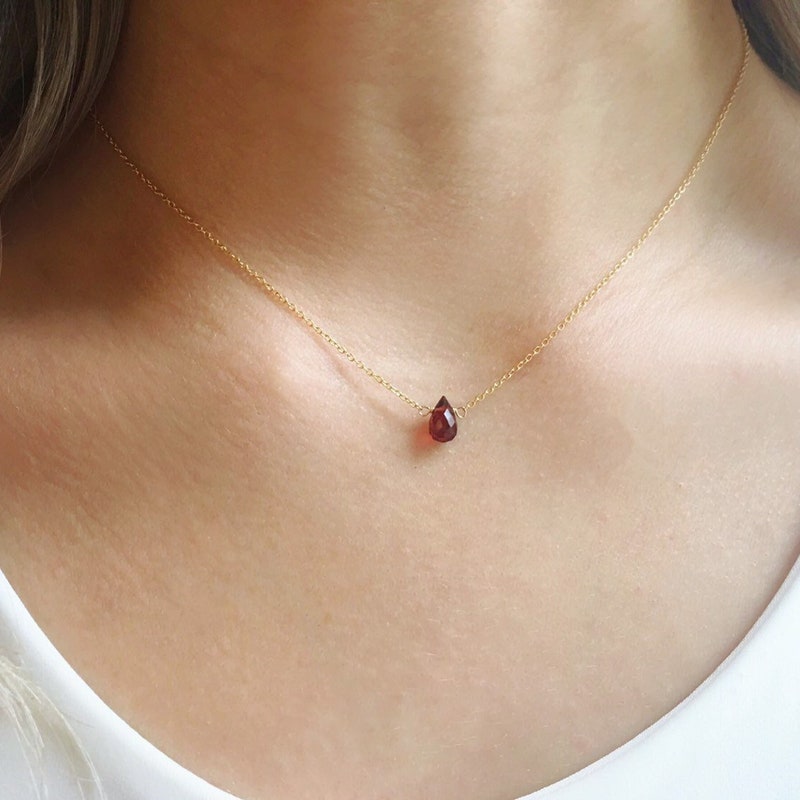 Garnet Necklaces for Girl - Etsy