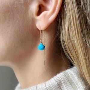 Turquoise Earrings Dangle, Turquoise Drop Earrings, December Birthstone ...