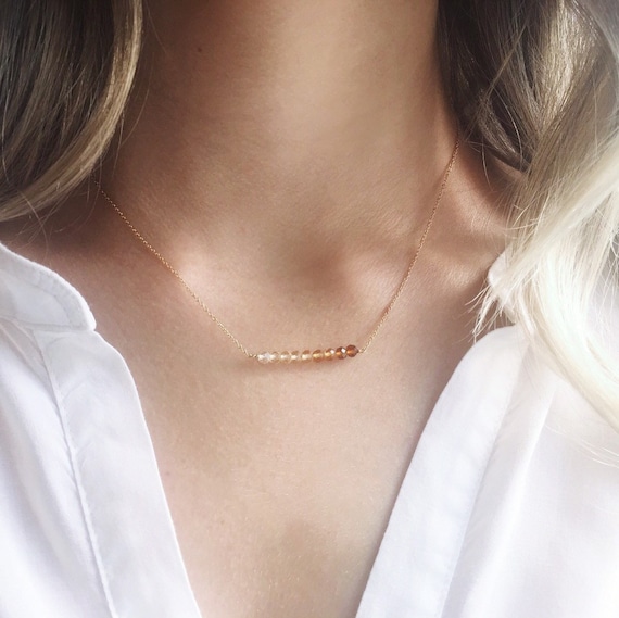 Dainty citrine necklace store