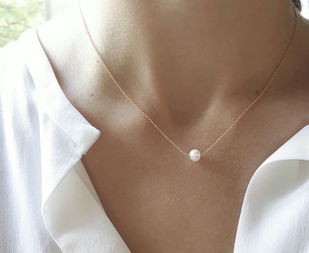 Small Pearl Necklace, Real Pearl Jewelry, Pearl Birthstone Necklace ...