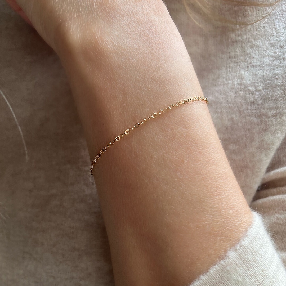 Dainty Chain Bracelet, Delicate Bracelet, Simple Gold Chain Bracelet ...