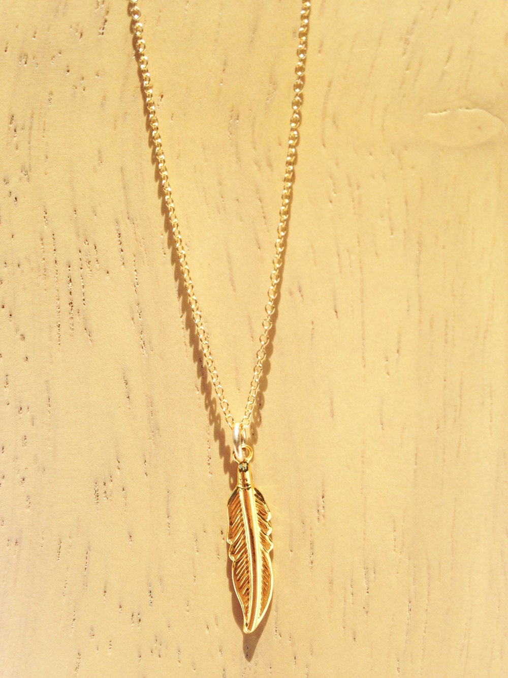 Feather Necklace Gold Feather Necklace 14k Gold Filled | Etsy