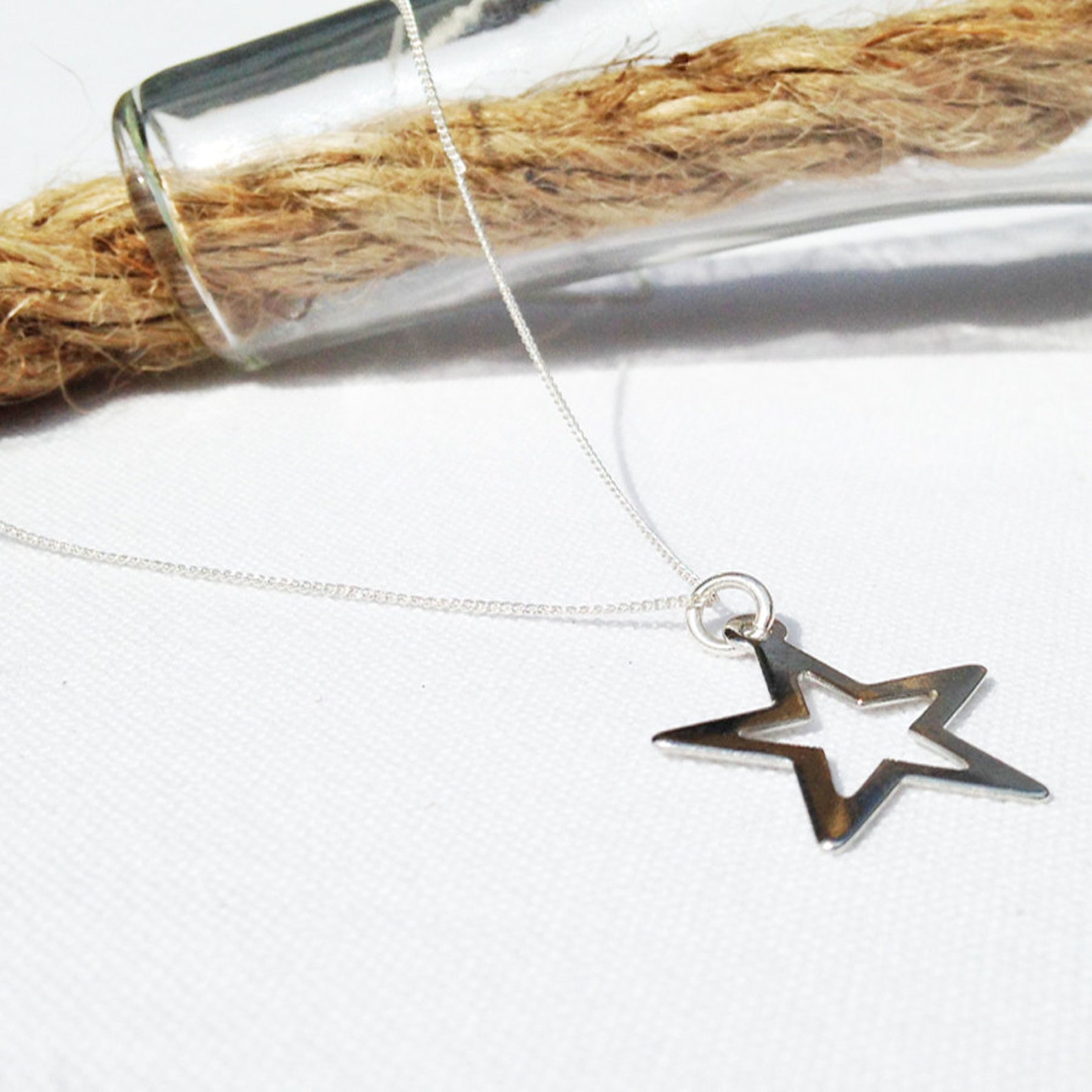 Star Necklace Silver Star Necklace Sterling Silver | Etsy