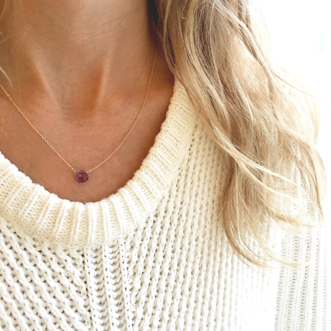 Dainty Amethyst Necklace, Purple Amethyst Jewelry, February Birthstone ...