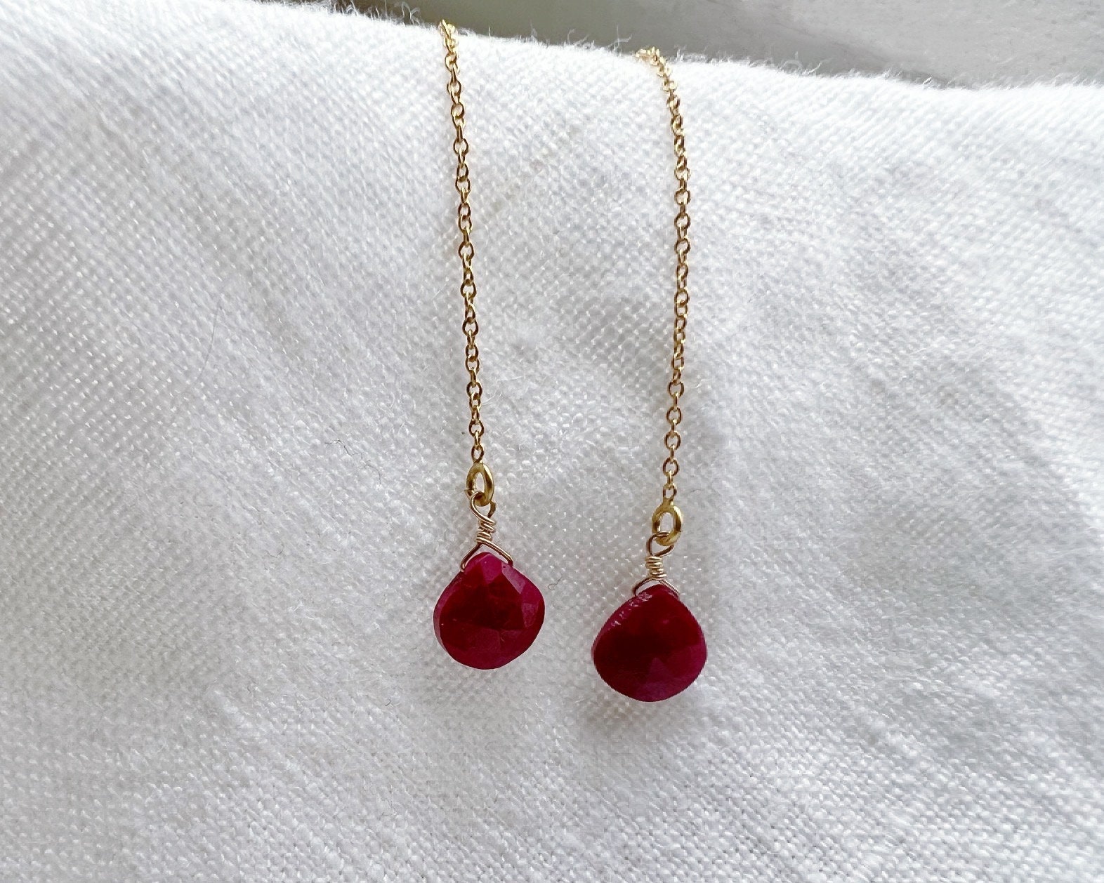 July Birthstone Earrings, Ruby Earrings, Ruby Birthstone Jewelry ...